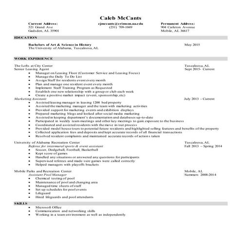 Caleb Mccants presentations