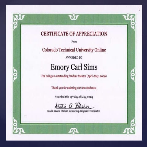 CTU Volunteer Certificates | PPTX