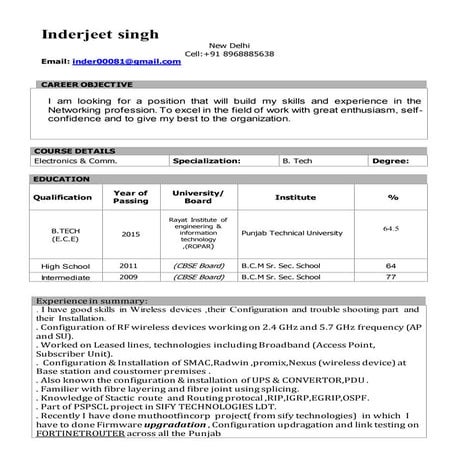 inder cv D | PDF