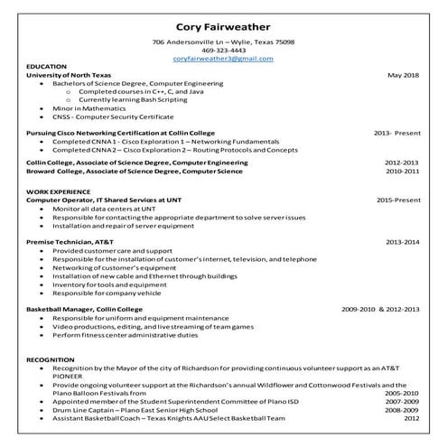 Cory's Resume | DOCX
