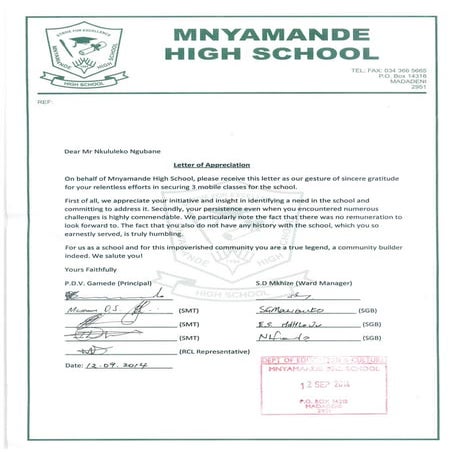 Appreciation Letter | PDF