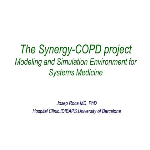 BRN Seminar 12/06/14 The Synergy - COPD Project | PPTX