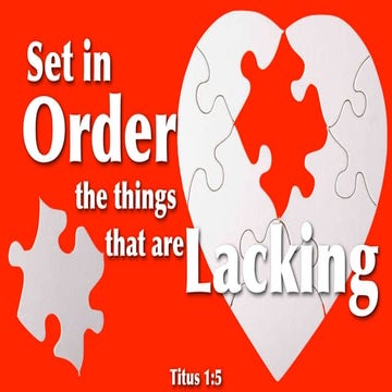 Set in Order What is Lacking | PDF