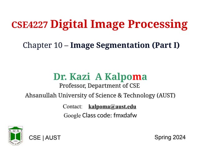 08 Lecture Chapter 10 Image Segmentation Part I Edge Detection Pptx
