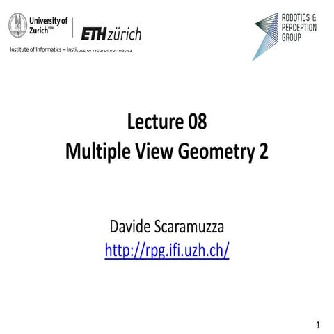 Multiple_view_geometry - Mechatronics and Robotics | PPT