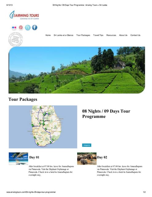 Sri lanka tour packages , sri lanka tours | PDF