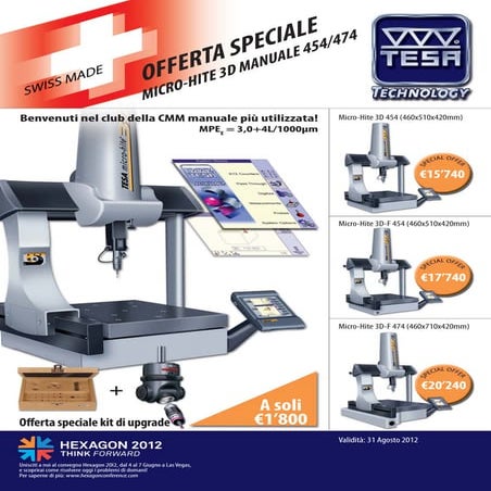TESA offerta promozionale Micro Hite 3D manuale 454/474 | PDF ...