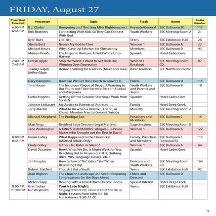Polishing the Pulpit 2010 Schedule Final | PDF