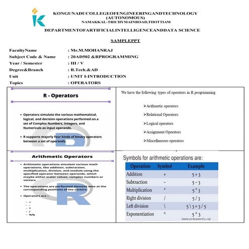 Fundamentals Of R Programming Introduction Pdf