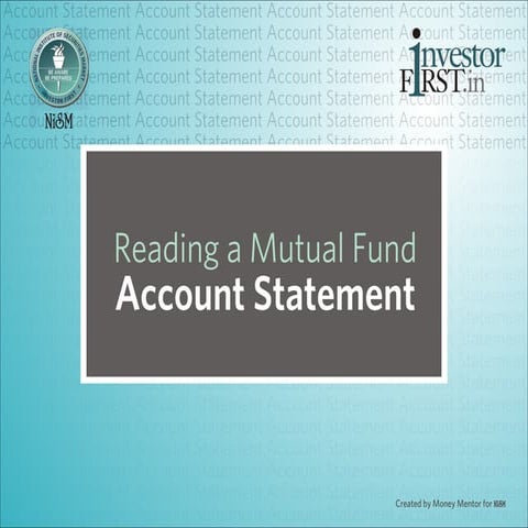 How to read MF Account Statement | PDF