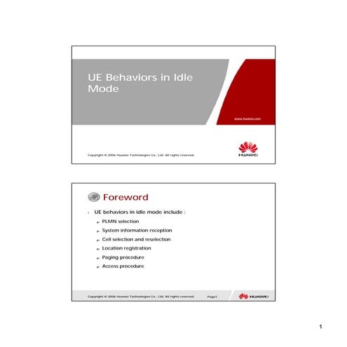 08 ue behaviors in idle mode | PDF