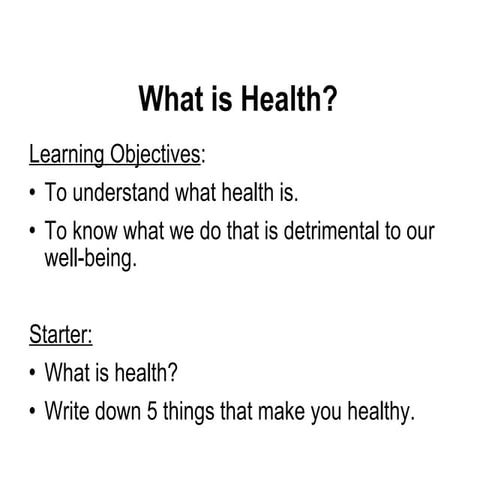 Y8 Humans 08 what is health | PPT