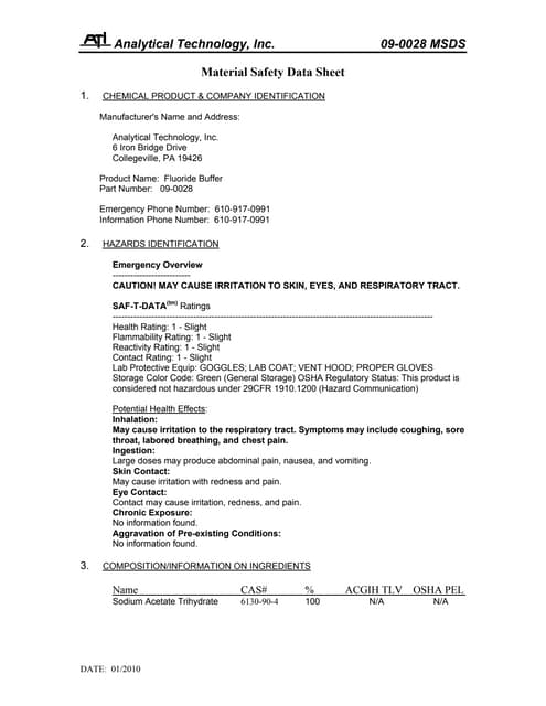 CIP 100 MSDS EN.pdf | First Aid | Injuries