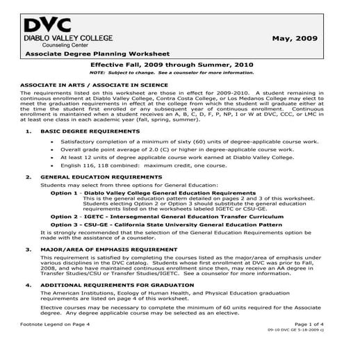 DVC General Education | PDF
