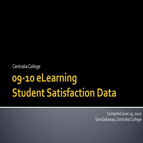09-10 Centralia College eLearning Satisfaction Data | PPTX ...