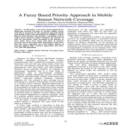 A Fuzzy Based Priority Approach In Mobile Sensor Network Coverage Pdf 