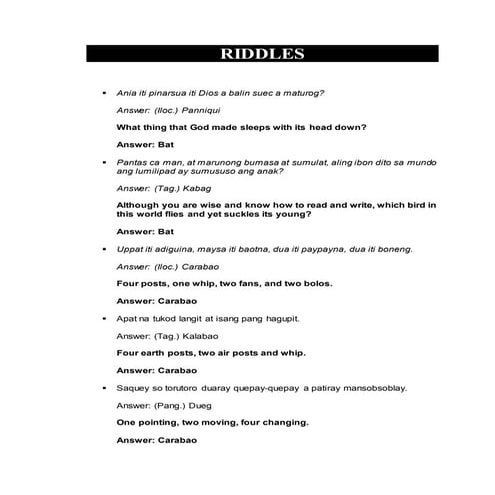 Riddles | PDF