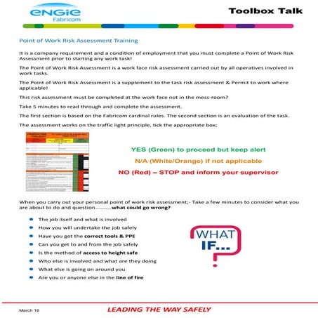 09. point of work risk assessments | PDF