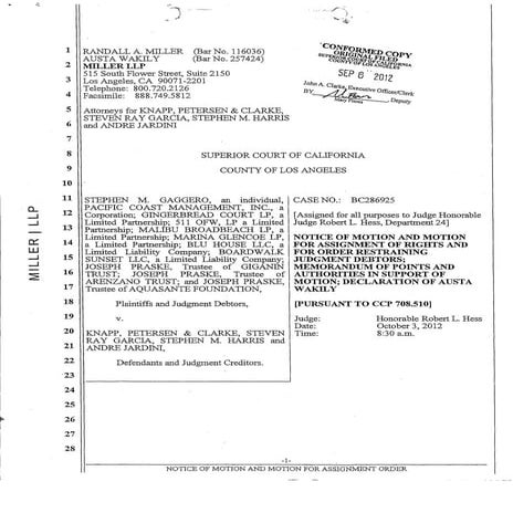 5 30-12 notice of ruling re motion to amend judgment to add judgment ...