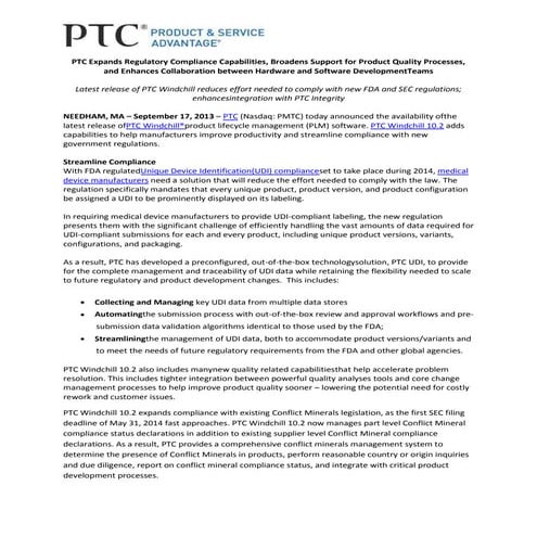 PTC announces the availability of the latest release of PTC Windchill ...