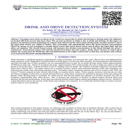 DRINK AND DRIVE DETECTION SYSTEM | PDF | Alcoholic Beverages | Food & Drink