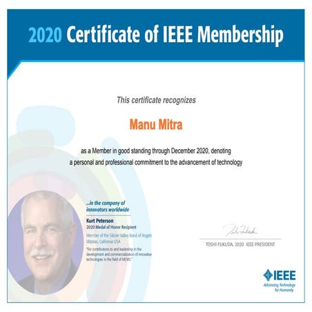 09. ieee 2020 membership certificate | PDF