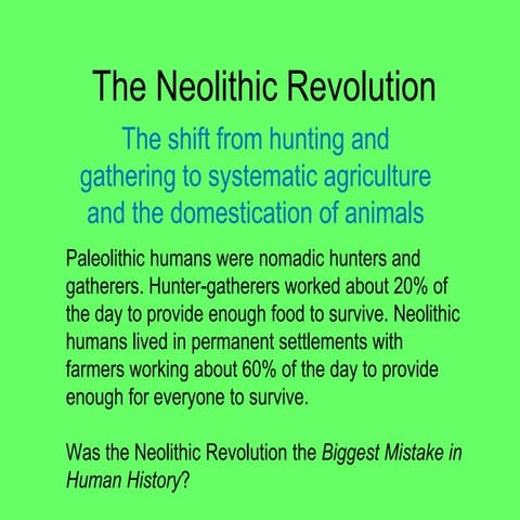 Neolithic Revolution Definition World History