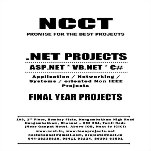 09 2013-14 dot net project titles, (non ieee) networking & appl .net project list - ncct | DOC