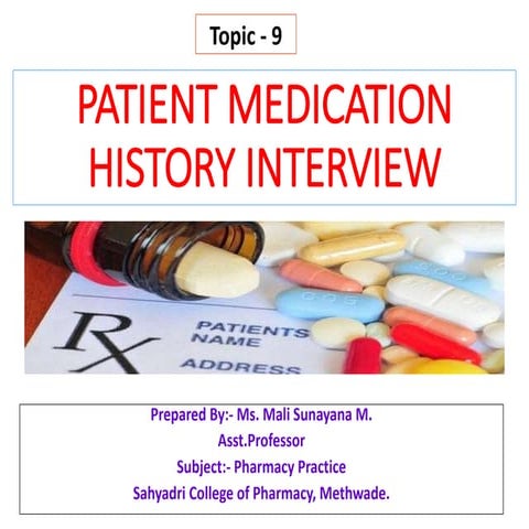 Patient Medication History Interview | PPTX