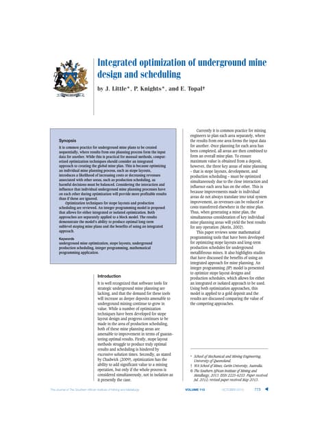 Stope Optimization in Metal Mines | PDF