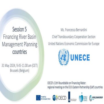 UNECE and the Water Convention: Session 5 Financing River Basin ...