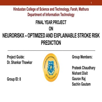Brain stroke Prediction system using machine learning | PPTX