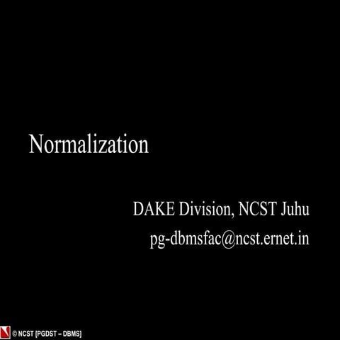 Normalization in Database Management System | PPT