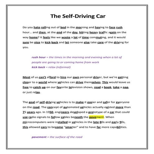 Tech Musings: the Self-driving Car | PDF
