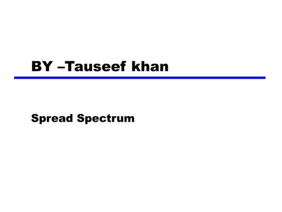 Spread Spectrum Techniques Ppt