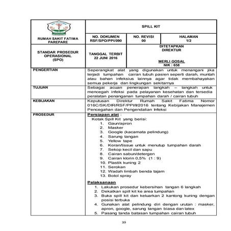 Contoh Full spo spill kit | DOCX