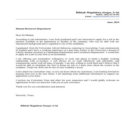 Application Letter | DOC | Resume Writing and Advice | Job Search