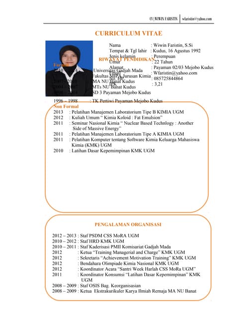 CV Yulia Bani Isnawaty new | PDF