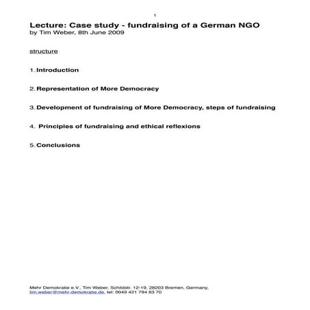 Fundraising – Case Study of a NGO | PDF | Civic affairs | Politics