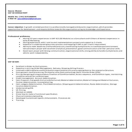 SAPSD Resume | DOCX