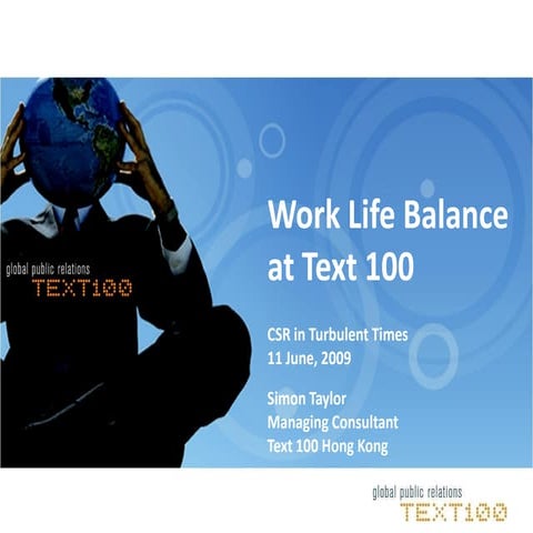 Work Life Balance at Text 100 Hong Kong | PDF