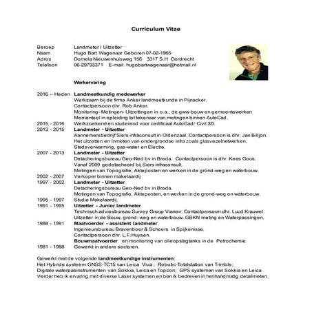 CV Bart -2016 actueel | DOCX
