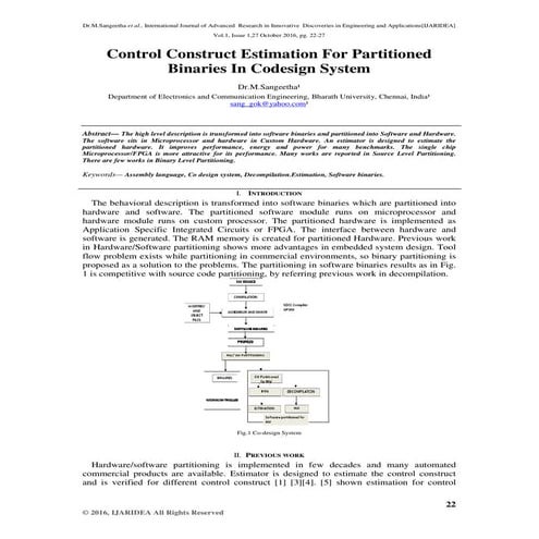 Control Construct Estimation For Partitioned Binaries In Codesign