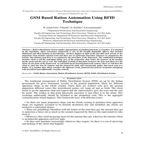 GSM Based Ration Automation Using RFID Technique | PDF