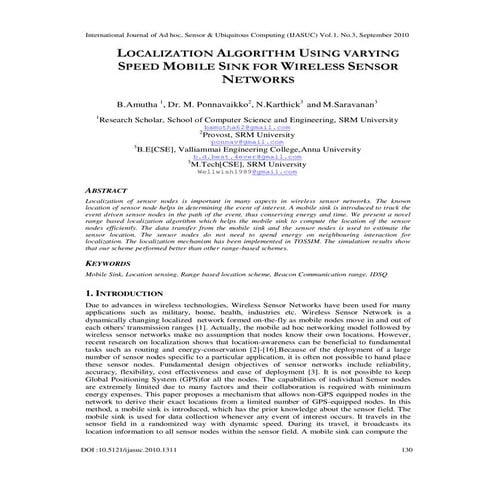 Localization Algorithm Using Varying Speed Mobile Sink For Wireless 7879