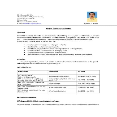 Shabeer Resume | DOC