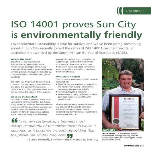 3547 ONE SUN Magazine - Spring'15_Environment | PDF