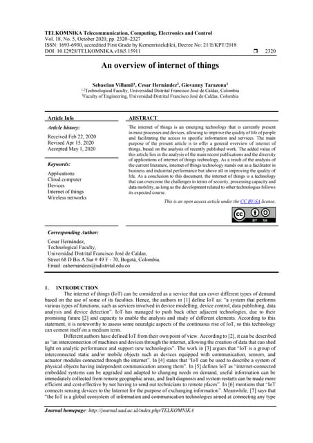 A Literature Review On Internet Of Things (IoT) | PDF | Internet of Things | Internet