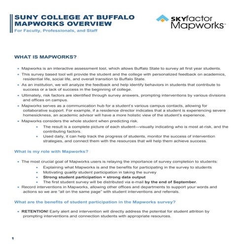 MAPWORKS ONE-SHEET | PDF | College Education | Education