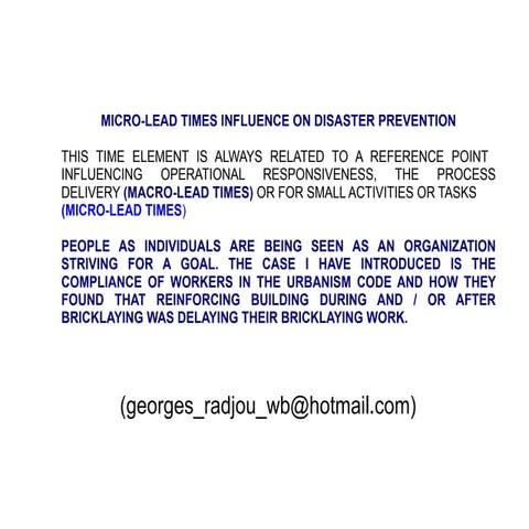09262010 micro leadtimes and influence on the quality of work | ODP